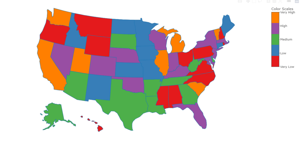 Color Usa Map Based On A Categorical Variable Using Plotly In R Analytics Tuts